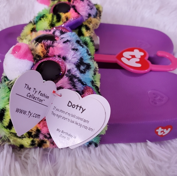 Ty | Shoes | Ty Dotty Plush Slides Girls 3 | Poshmark